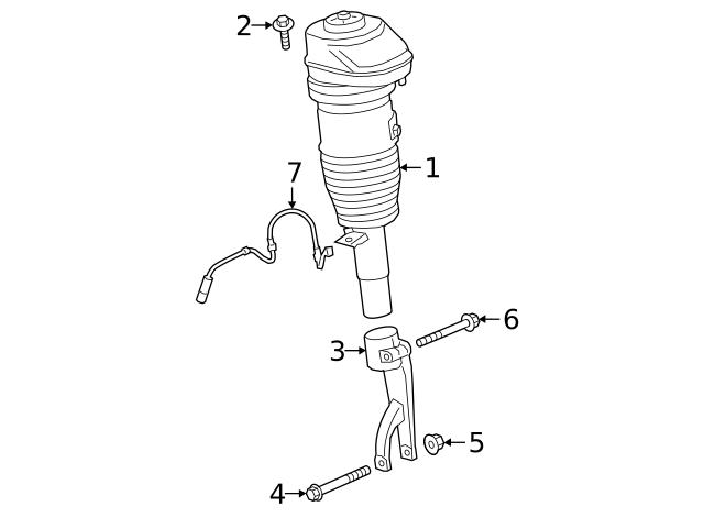 37-10-6-869-035 - Air spring strut, front left 2019-2024 BMW X7 ...