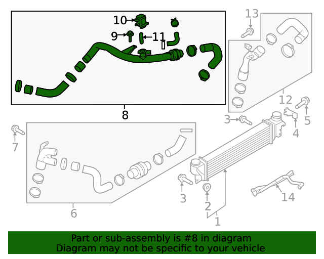 2019-2020 Ford Outlet Hose K2GZ-6C646-C | TascaParts.com