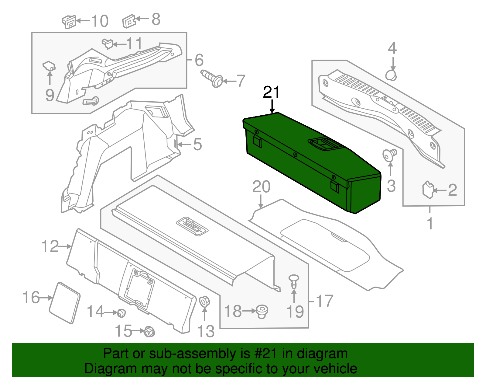 CV6Z-5445026-AB - Trunk Floor Storage Box | My Ford Parts