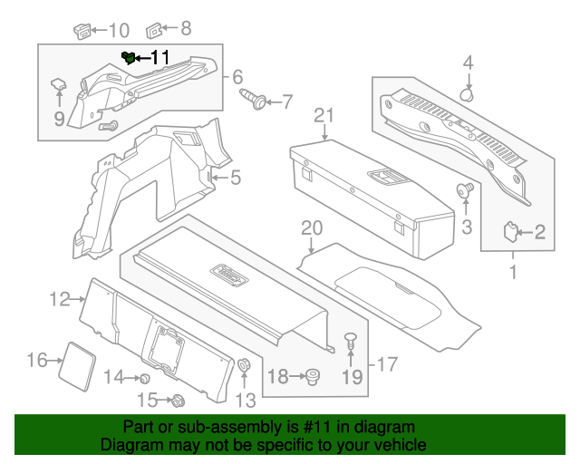 W703108-S300 - Trunk Trim Panel Clip Ford 2012-2018 Ford Focus | Parts ...