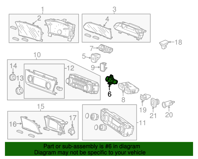 35510-TR0-A01 - Hazard Switch 2012 Honda Civic | Honda Parts Online
