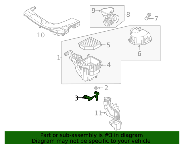 2021 Nissan Rogue Air Cleaner Assembly Lower Bracket 16588-6RA1A ...