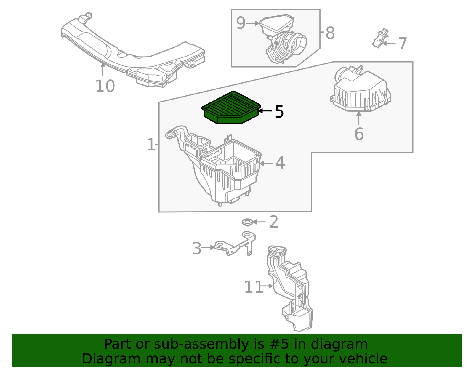 2021 Nissan Rogue Air Filter 16546-6RA0A | Parts Nissan of the Bronx