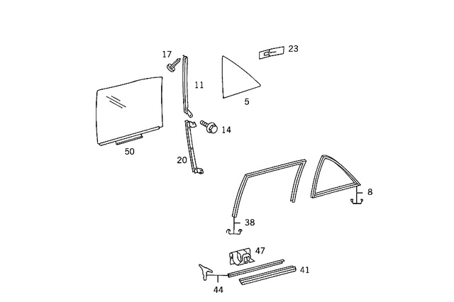 126-735-07-09 - Glass Pane 1963-1991 Mercedes-Benz | Mercedes-Benz USA ...