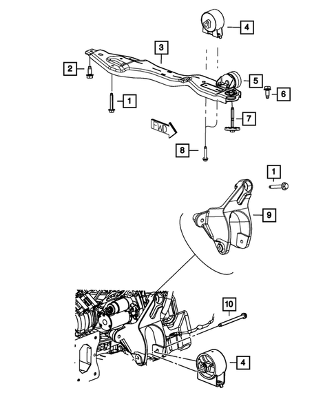 Engine Mounting for 2014 Chrysler Town & Country | My Mopar Parts