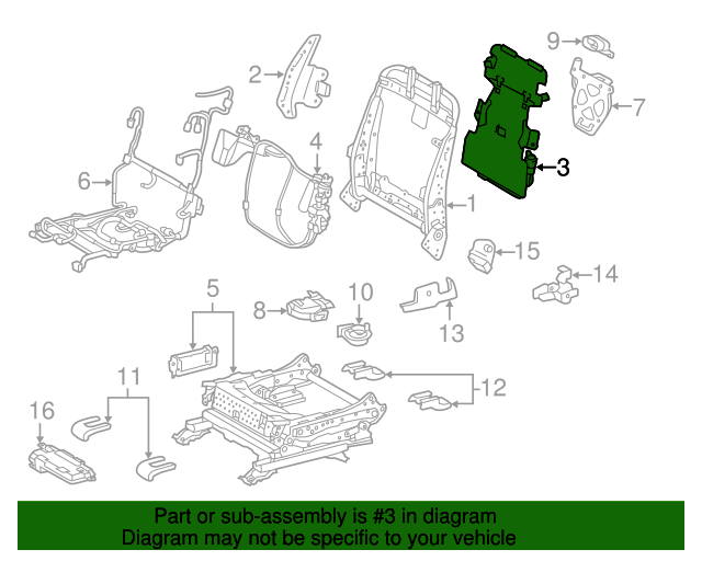 72750-30300 - Seat Lumbar Support Cushion 2013-2020 Lexus ...