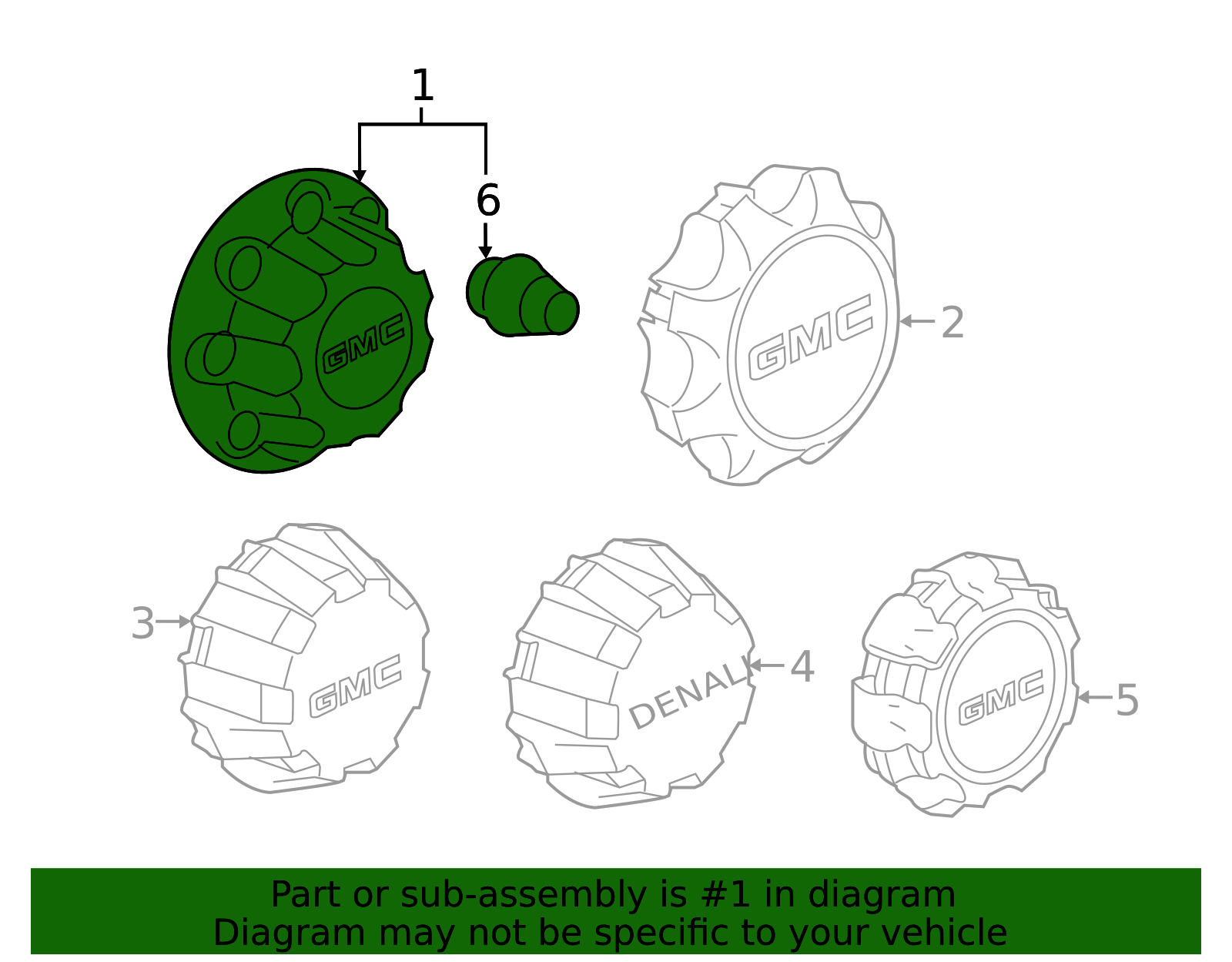 2017-2019 GMC Cap Asm-Whl Tr 22909152 | GM Parts Center