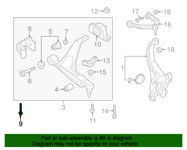 2016-2023 Volvo Inner Bracket Mount Bolt 987605 | TascaParts.com