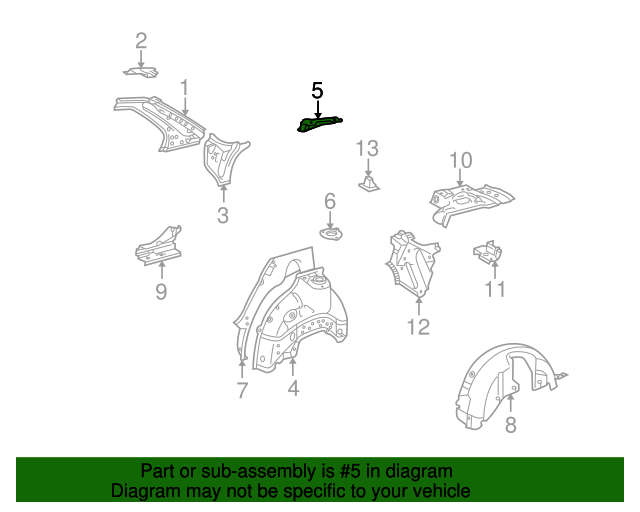 2001-2006 Lexus LS430 Inner Wheelhouse Reinforcement 61647-50020 | OEM ...