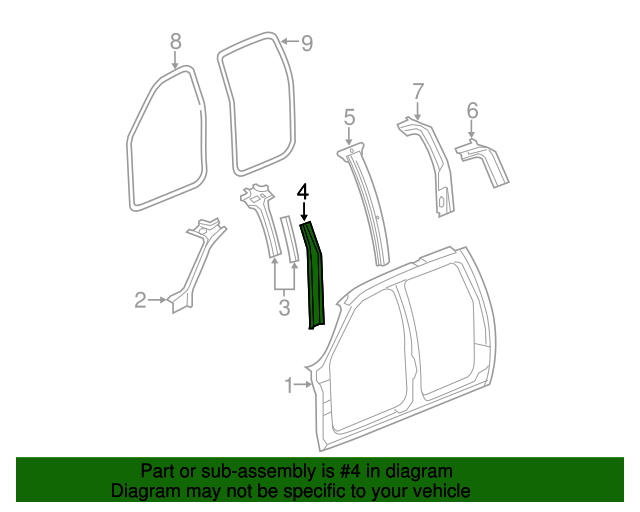 20957780 GM Driver Side Center Pillar Inner Lower Panel | GM Parts Store
