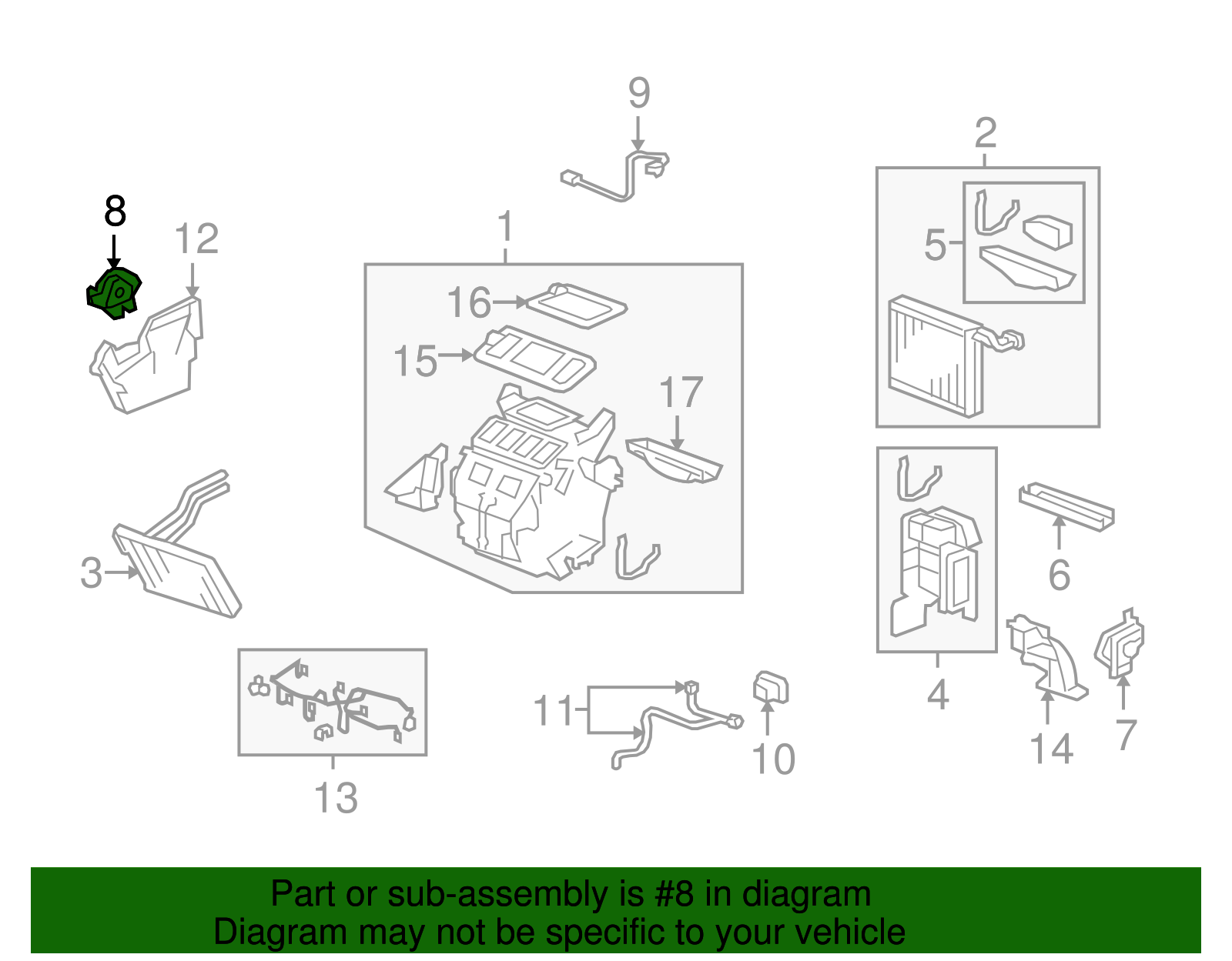 79160-SXS-A41 - 2008-2011 Honda CR-V - Motor Assembly Air Mix (Driver Side) | Genuine Honda Parts