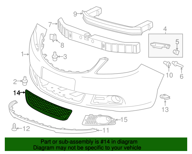 2012 2017 Buick Verano Front Lower Grille 22824481 OEM Parts Online