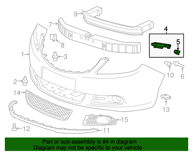 2012-2017 Buick Verano Passenger Side Front Bumper Fascia Bracket ...