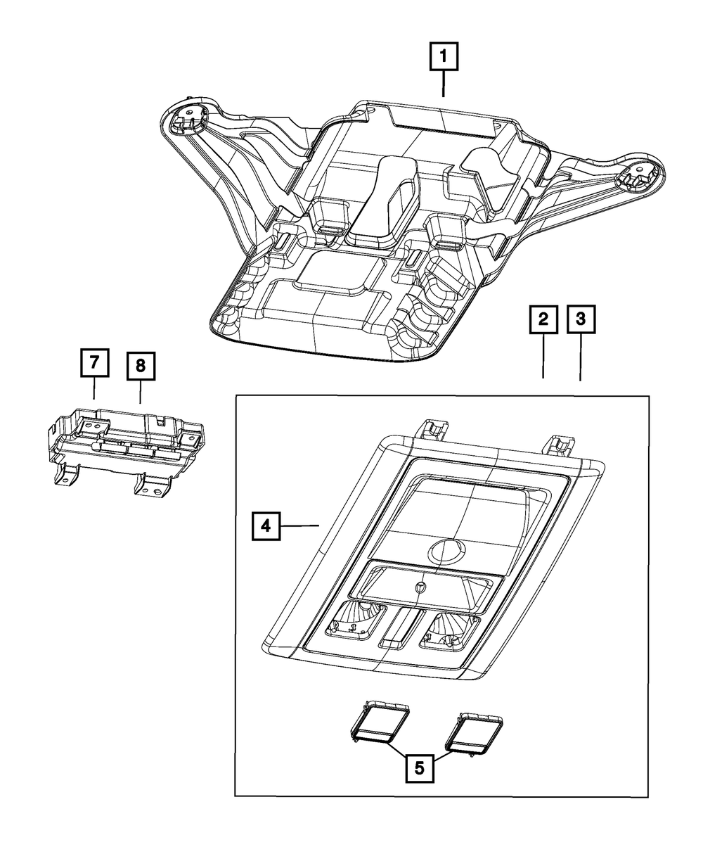 5SK66BD1AA - Overhead Console Bezel, Export 2015-2018 Ram | Big 3 Auto ...