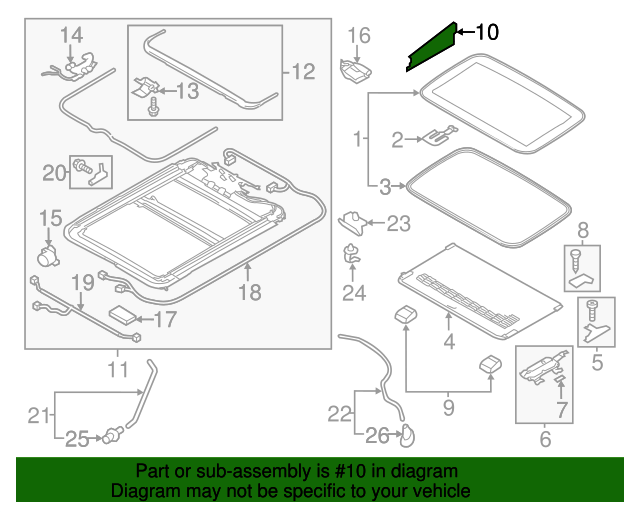 2004-2018 Audi Sunroof Opening Trim 4E0-877-781-4PK | AutoNationParts.com