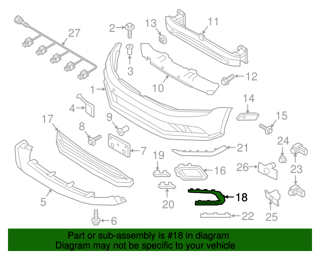 2016-2018 Volkswagen Jetta Outer Grille 5C6-853-666-F-9B9 | OEM Parts ...