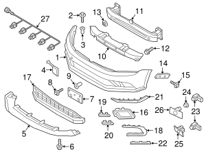 2016-2018 Volkswagen Jetta Bumper Cover 5C6-807-217-AD-GRU | QuirkParts