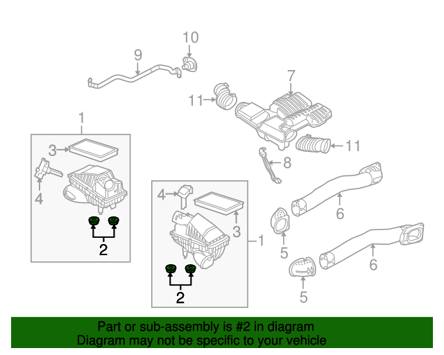 Genuine OEM Air Cleaner Assembly Insulator Part# PJQ500012 Fits 2005 ...