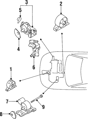 Engine & Trans Mounting for 2001 Mitsubishi Mirage | Mitsubishi Parts ...
