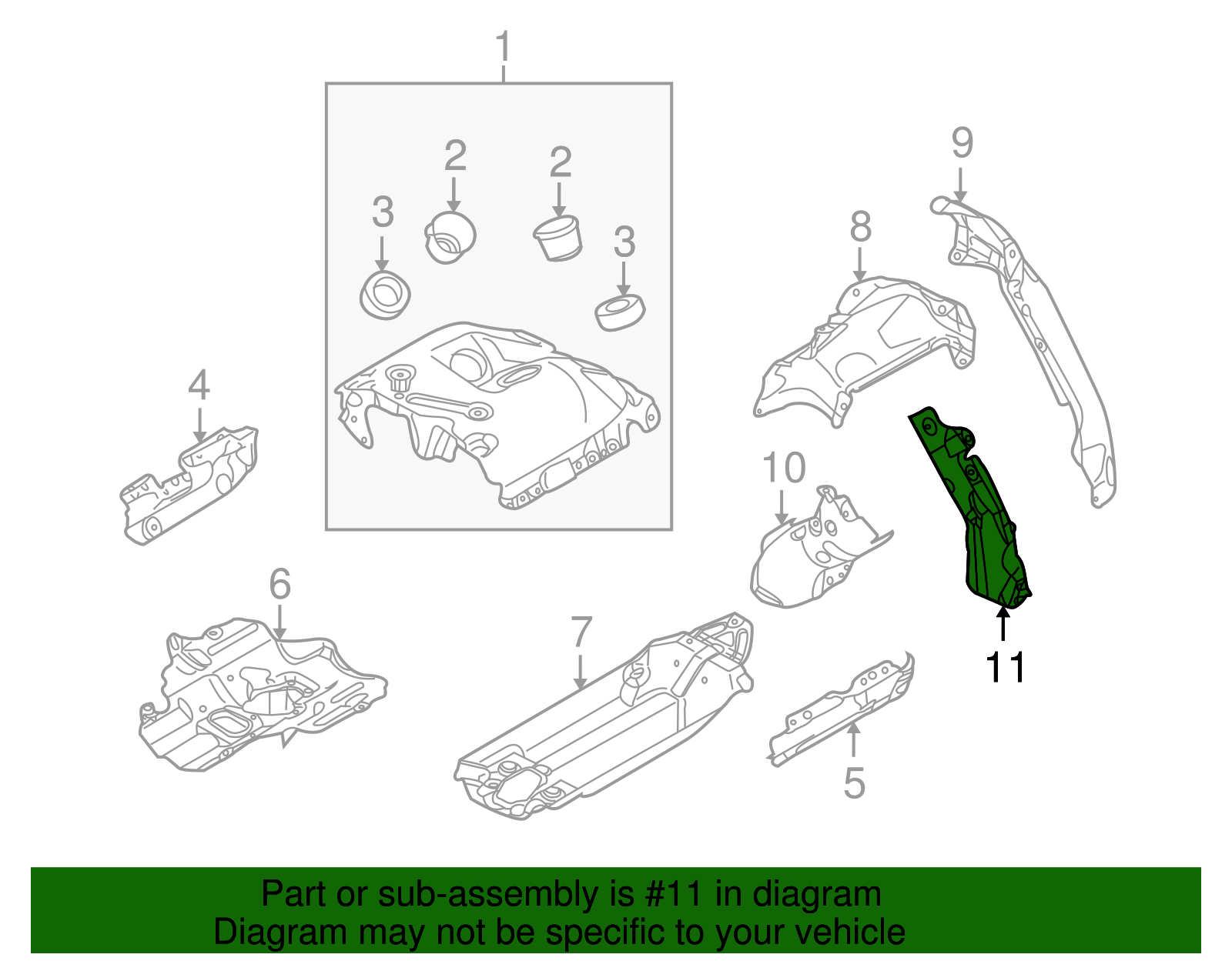 11657577003 - 2008-2014 BMW Rear Shield (11-65-7-577-003) | BMW of ...