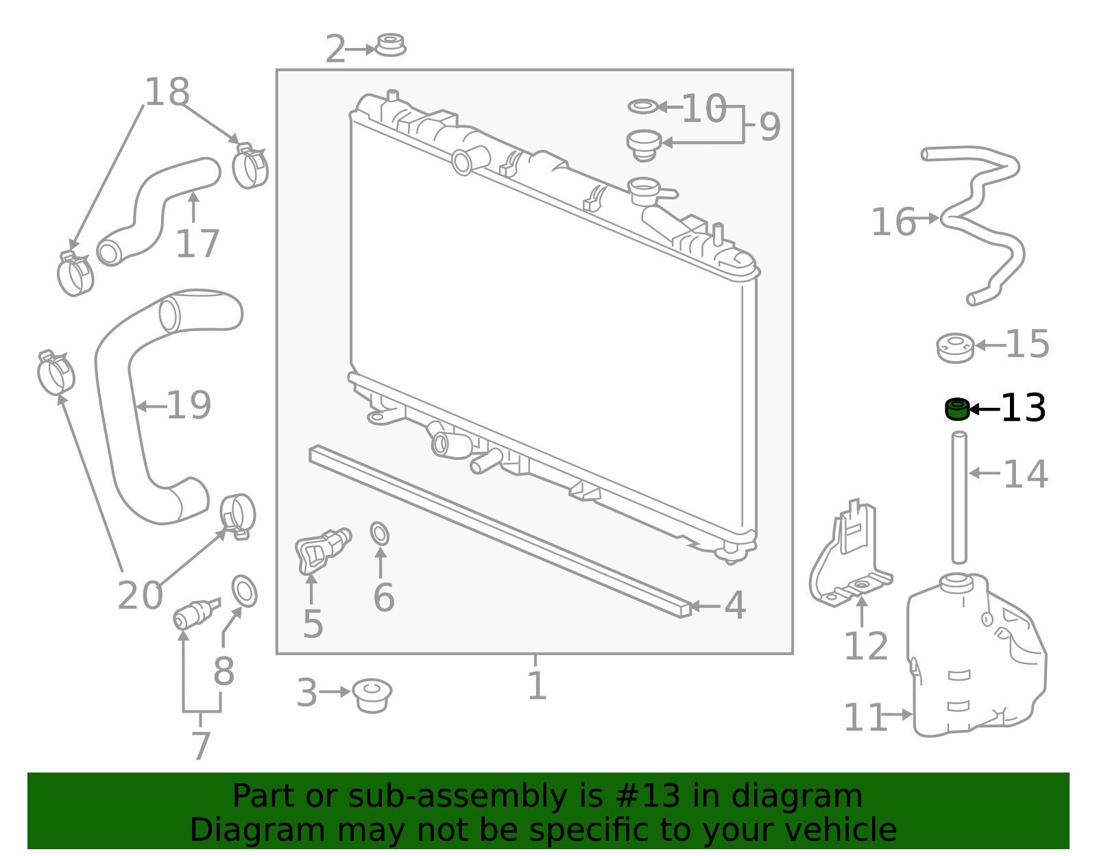 19109-PHM-000 - 2000-2025 Honda - Spacer Reserve Tank | Genuine Honda Parts