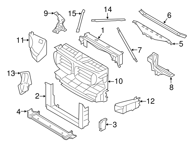 51-64-7-299-055 - Radiator Support Air Duct 2011-2015 BMW ...