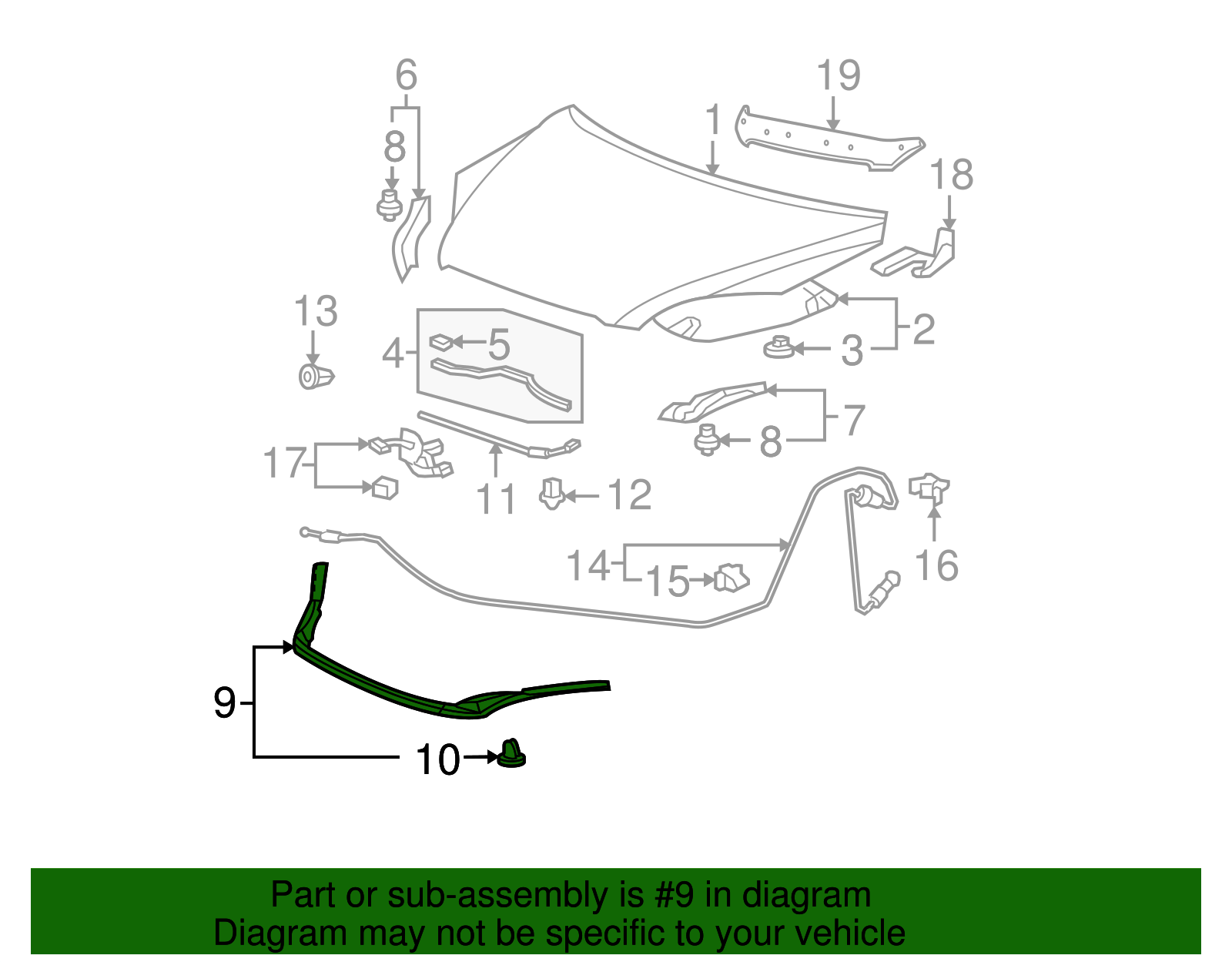 74142-SWA-A00 - Seal To Hood 2010-2011 Honda CR-V | Honda Parts Online