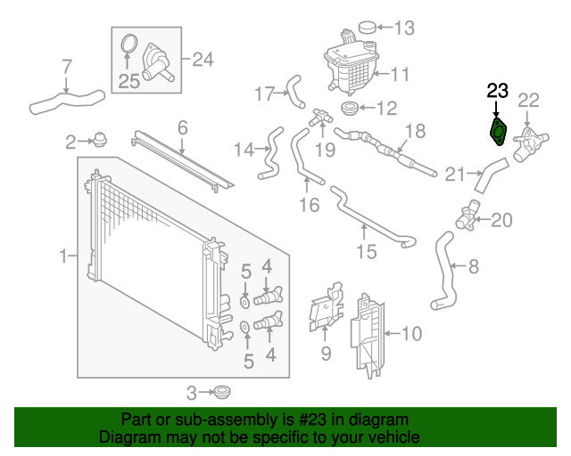2016-2021 Toyota Water Outlet Gasket 16341-37010 | Toyota Parts Center