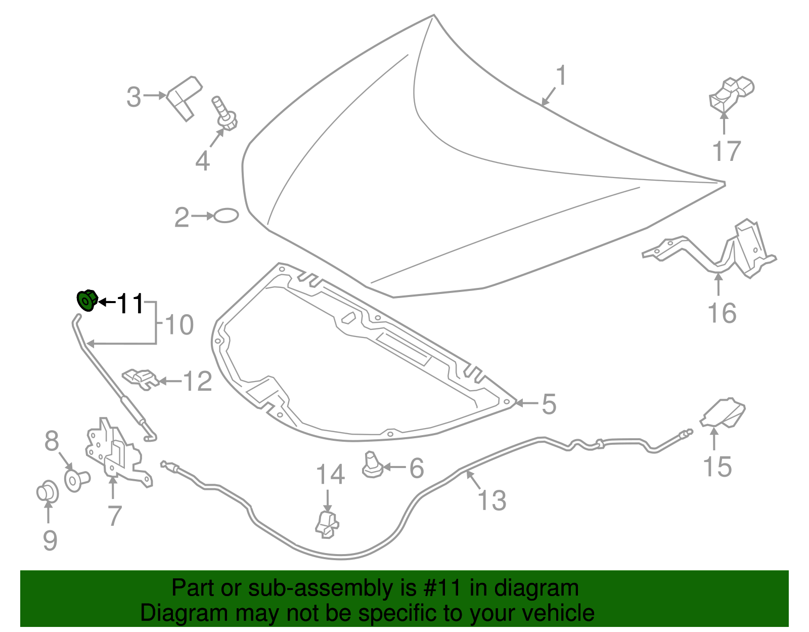 90480-15025 - 2000-2024 Toyota - Hood Prop Rod Grommet | Sparks Parts