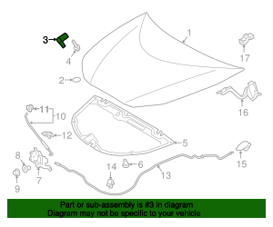2010-2022 Toyota Hood / Trunk Prop Rod Bracket 53336-47010 | Toyota ...