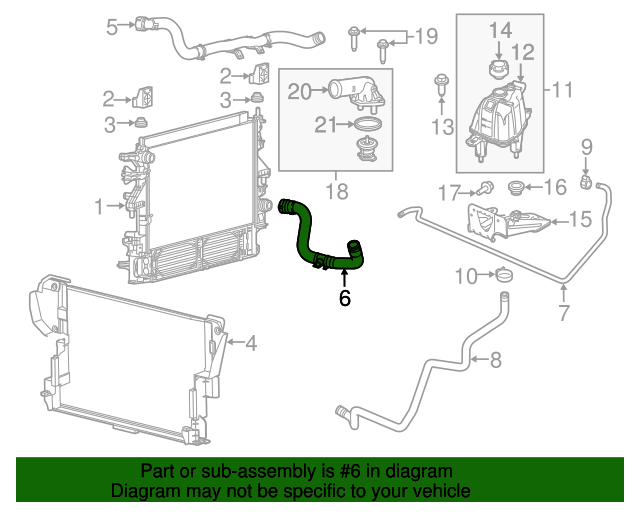 2014-2021 Ram Lower Hose 52014849AB | TascaParts.com
