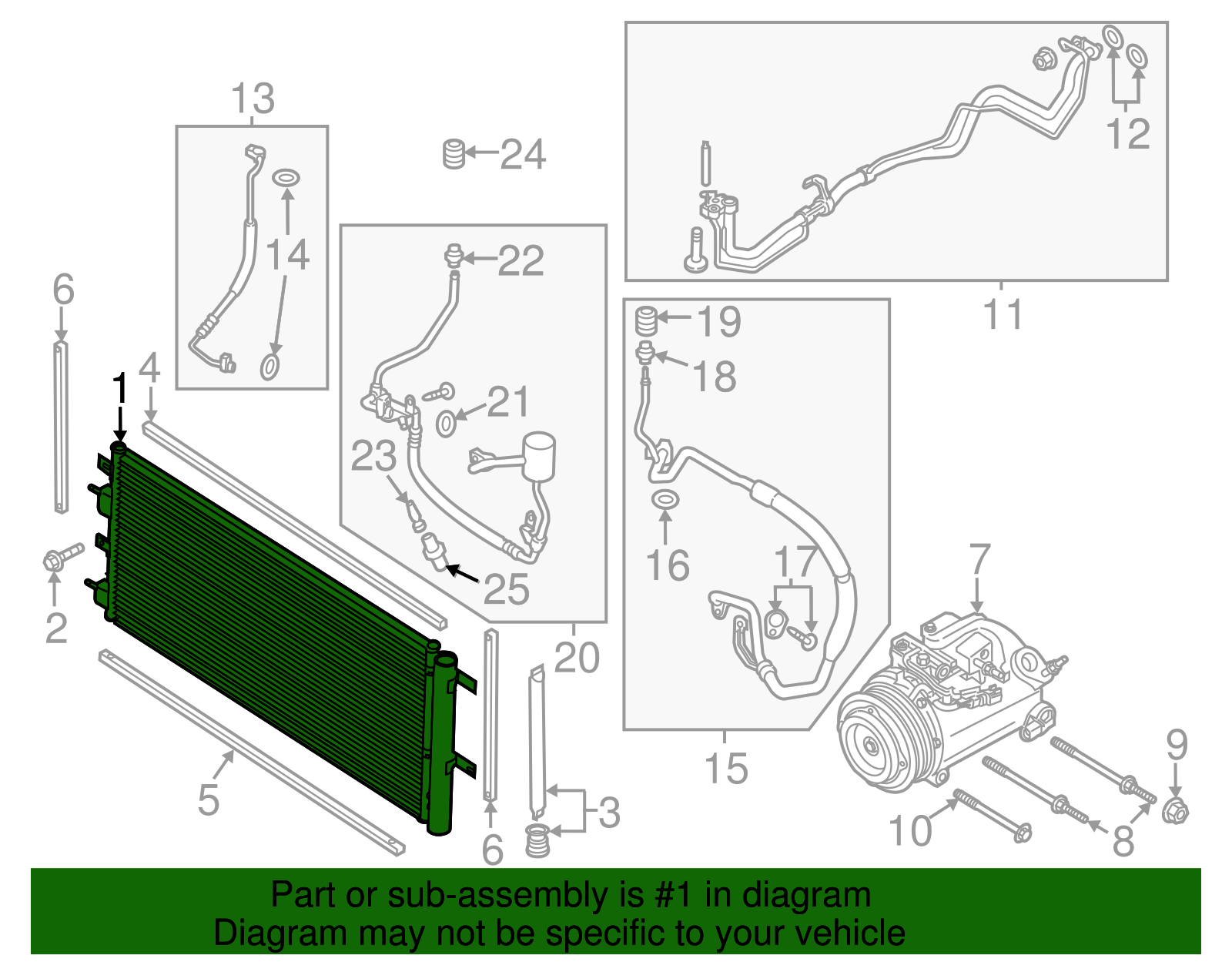 Genuine OEM Ford Part - Condenser EG1Z-19712-E | Genuine OEM Ford Parts ...