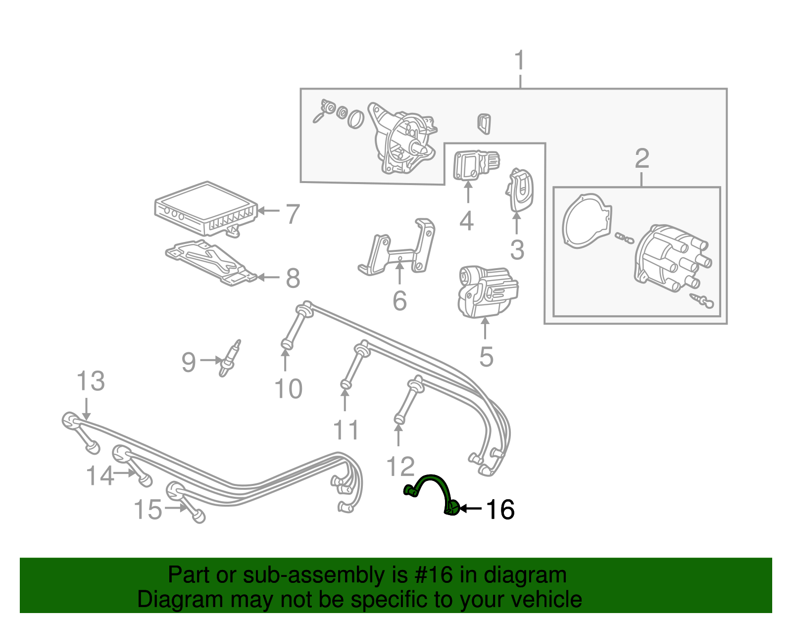 32723-P8A-A01 - 1998-1999 Honda Accord - Wire Assembly Ignition Center ...