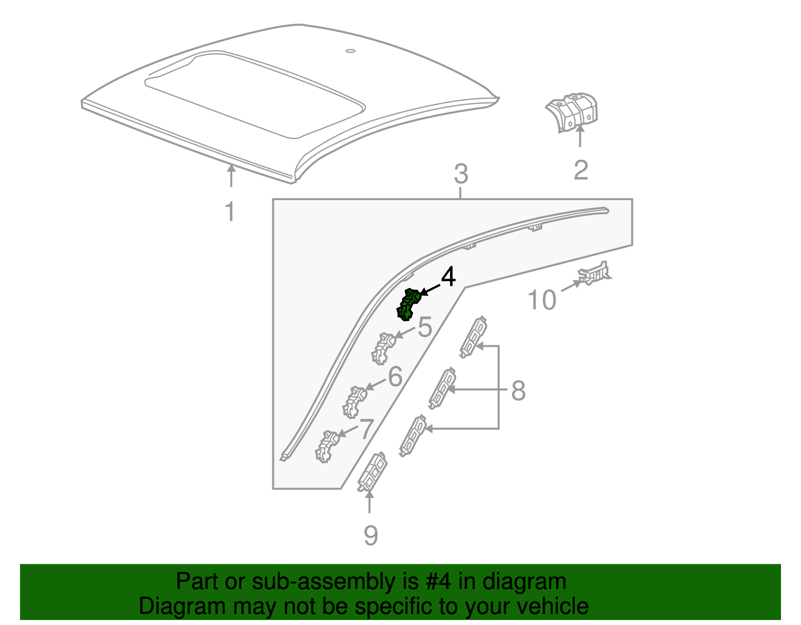 73154-TE0-A01 - Roof Molding Clip 2008-2012 Honda Accord | Honda Parts ...