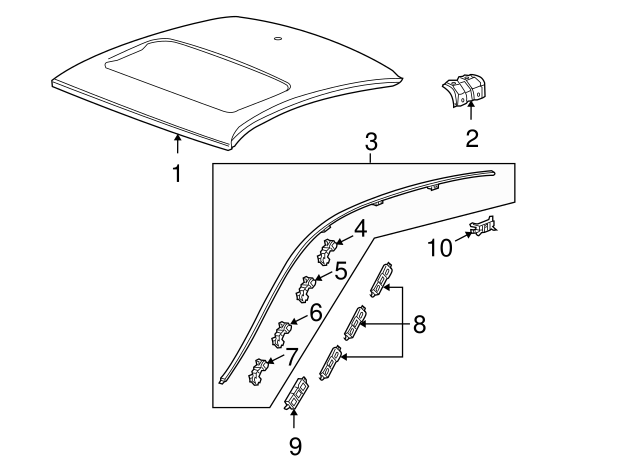 2008-2012 Honda Accord Roof Molding Clip 73154-TE0-A01 | Honda Factory ...
