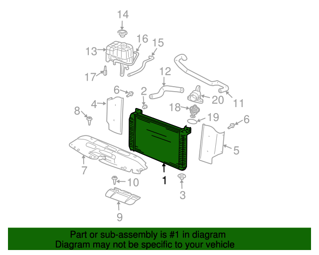 2001-2002 GM Radiator 89018317 | AutoNationParts.com