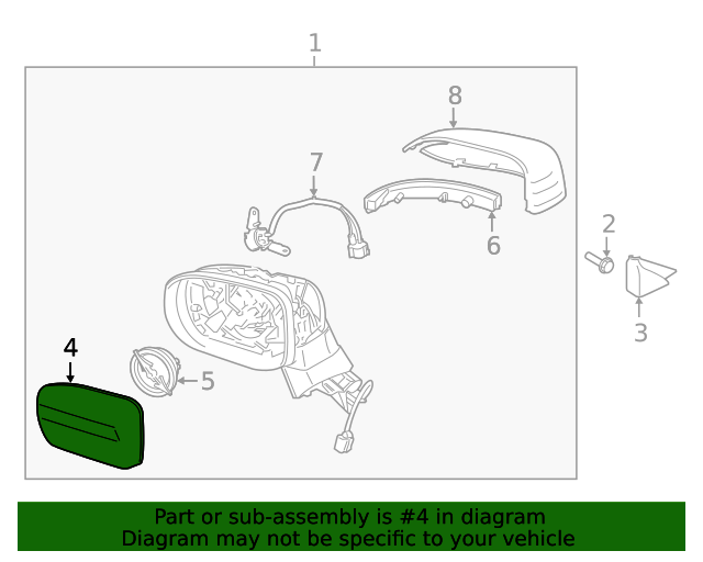 2023 Kia Telluride Mirror Glass 87621-S9510 | OEM Parts Online