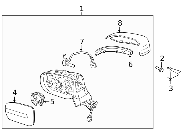 87621-S9010 - Mirror Glass 2020-2022 Kia Telluride | Kia.Parts Store