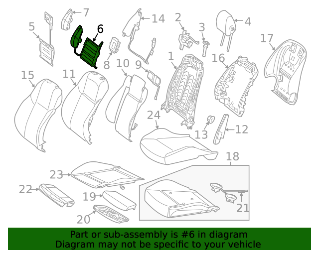 213-800-52-00 - Seat Lumbar Support Cushion 2021-2023 Mercedes-Benz ...