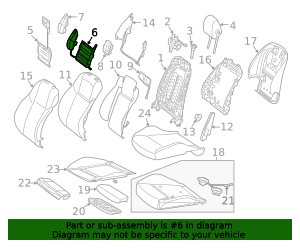 213-800-52-00 - Seat Lumbar Support Cushion 2021-2023 Mercedes-Benz ...