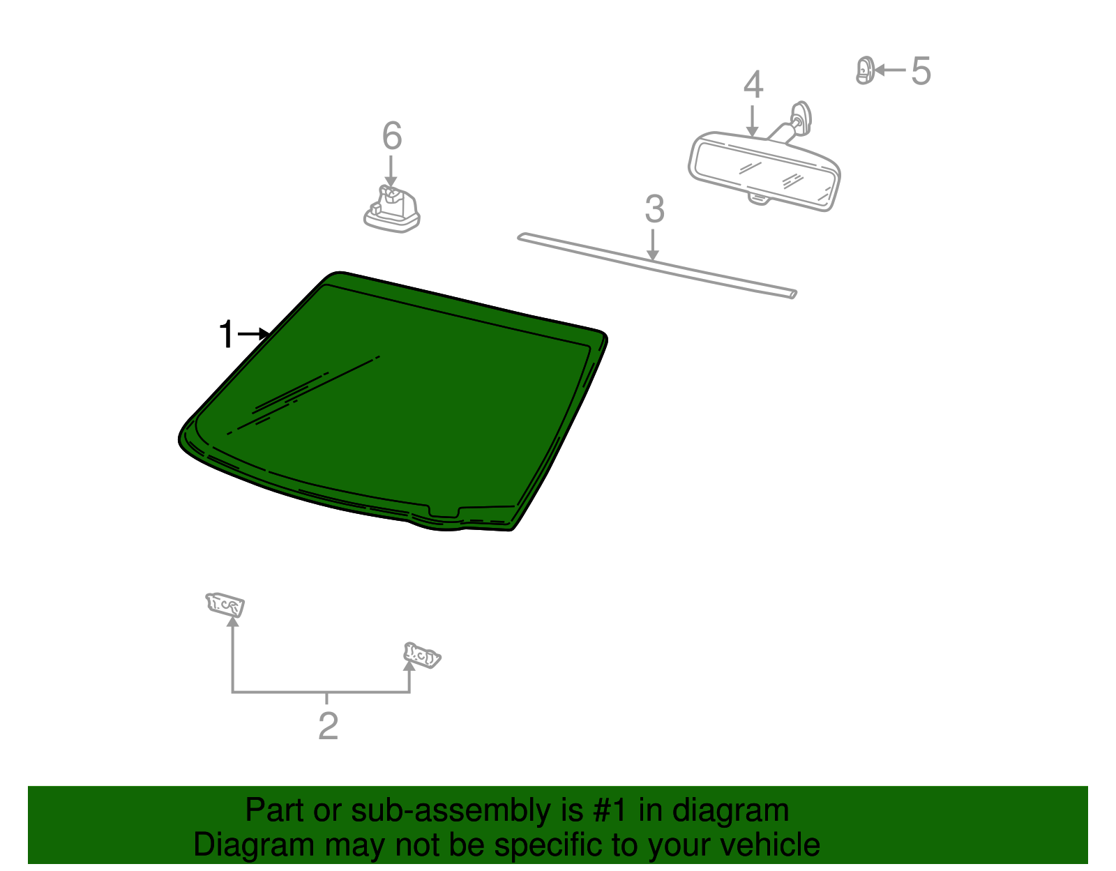 1997-2002 Ford | Windshield | F65Z-1503100-AA | Walls' Ford Parts