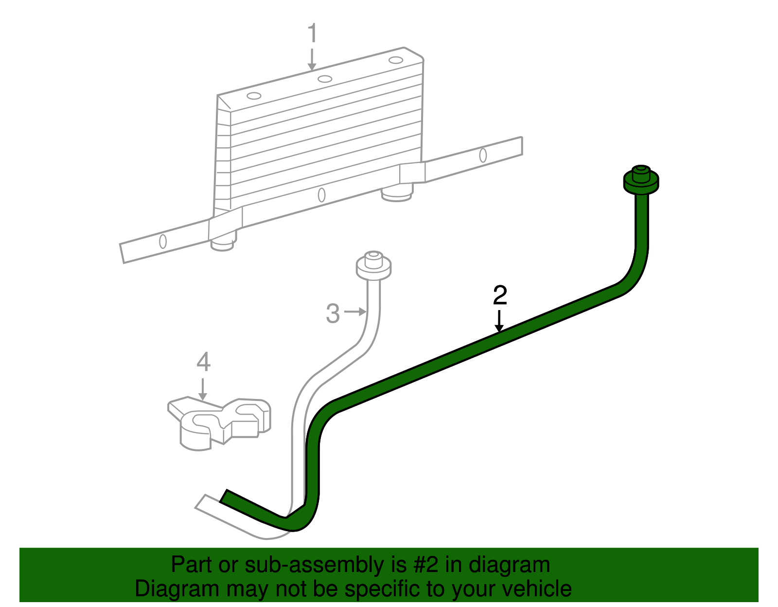 2006-2010 GM Automatic Transmission Auxiliary Fluid Cooler Upper Line ...