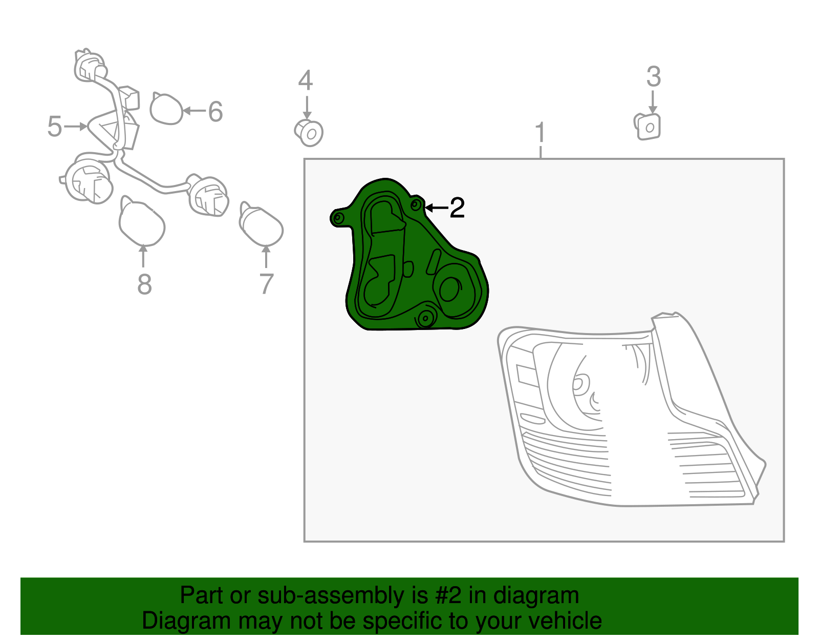 2014-2016 Scion tC Rear Lens Body - DRIVERS SIDE 81561-21330 | Toyota ...
