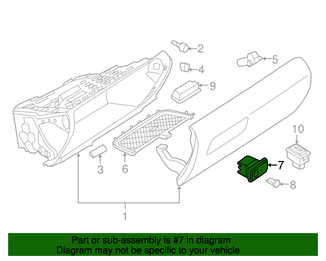 51-16-9-232-976 - Glove Box Latch - 2012-2020 BMW | Wholesale BMW Parts ...