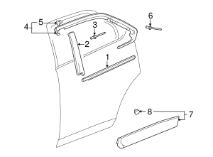 2010-2017 Chevrolet Equinox Rear Driver Side Door Lower Molding ...