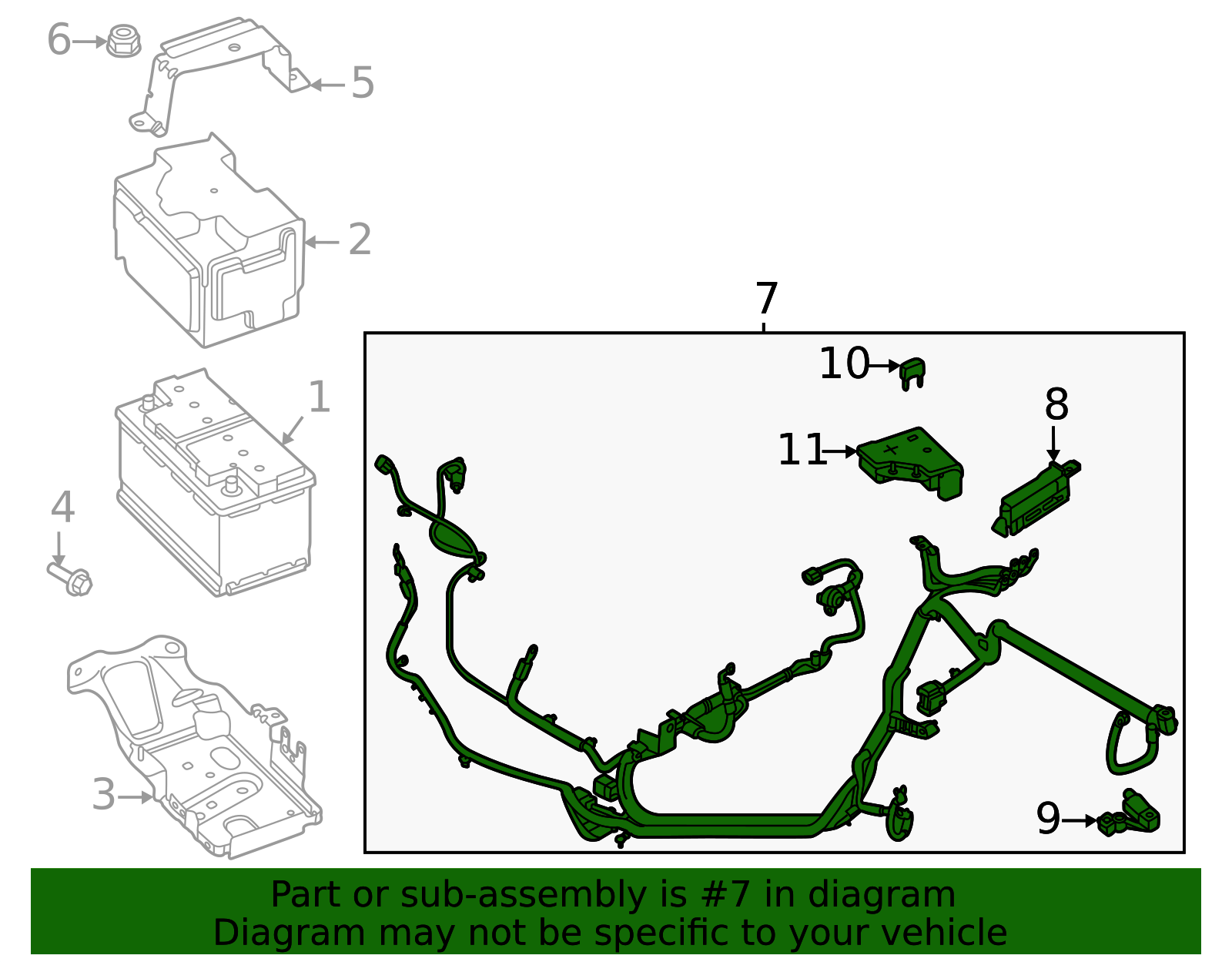 2021-2024 Ford Bronco Motorcraft™ Battery Cable WC-98241 | QuirkParts