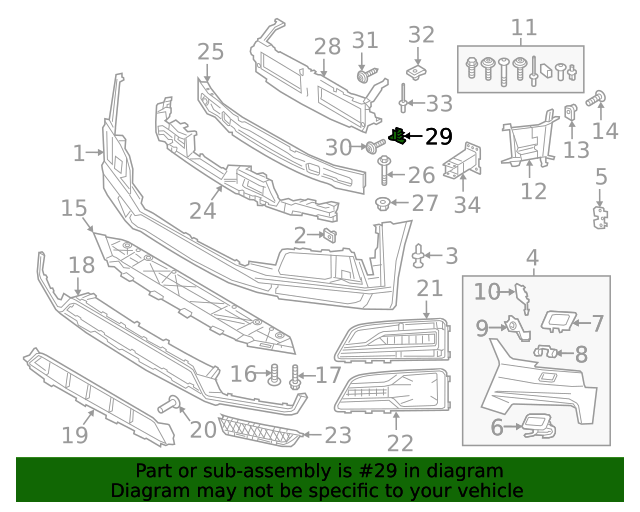 2017-2024 Audi A4 allroad Bumper Cover Support Rail Bracket 8W0-807-334 ...