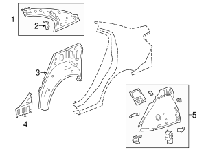 2012-2020 Chevrolet Sonic Passenger Side Body Side Inner Panel Filler ...