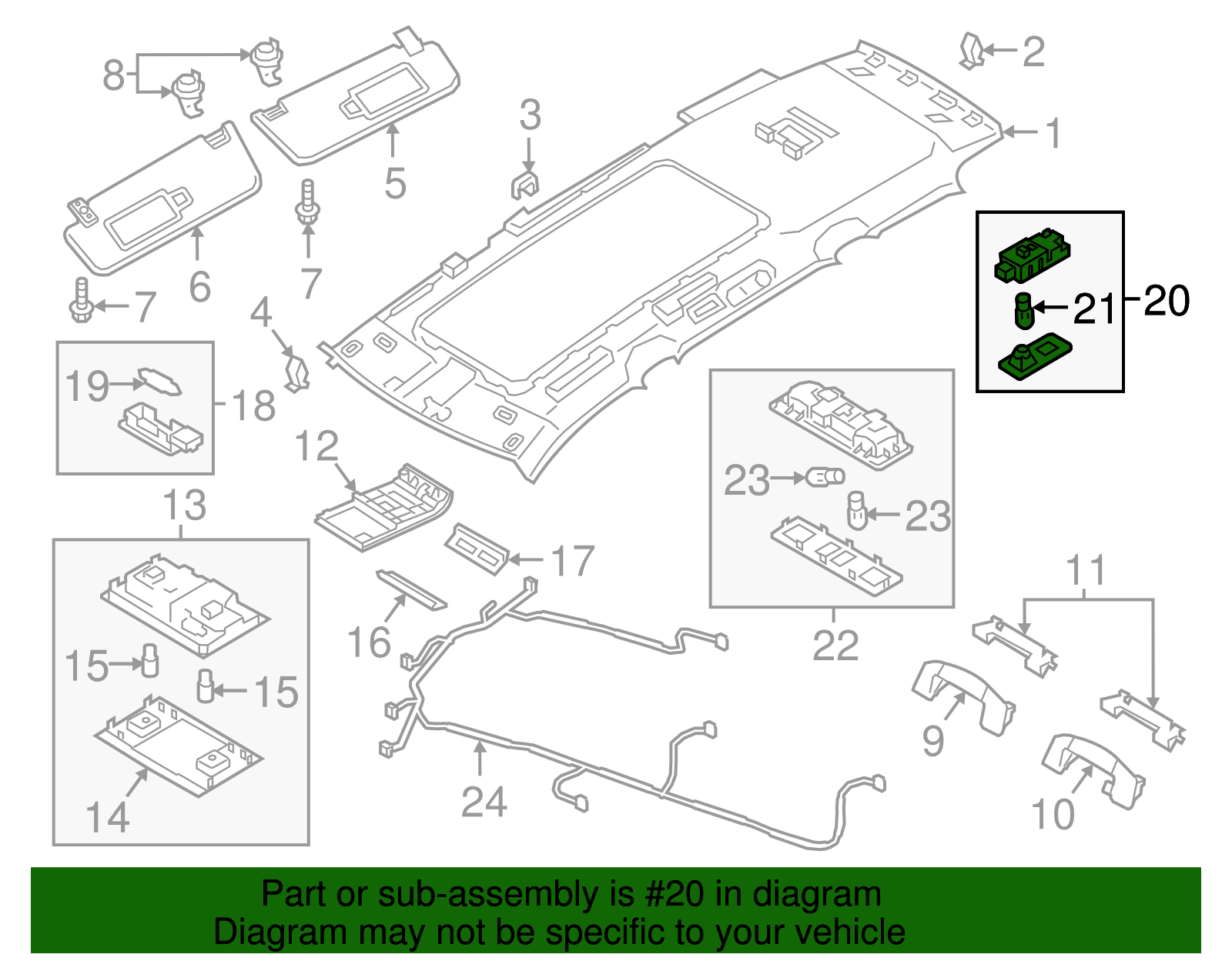 2021-2025 Volkswagen Atlas Interior Lamp 11A-947-290-A-7CW | Wolfsburg ...