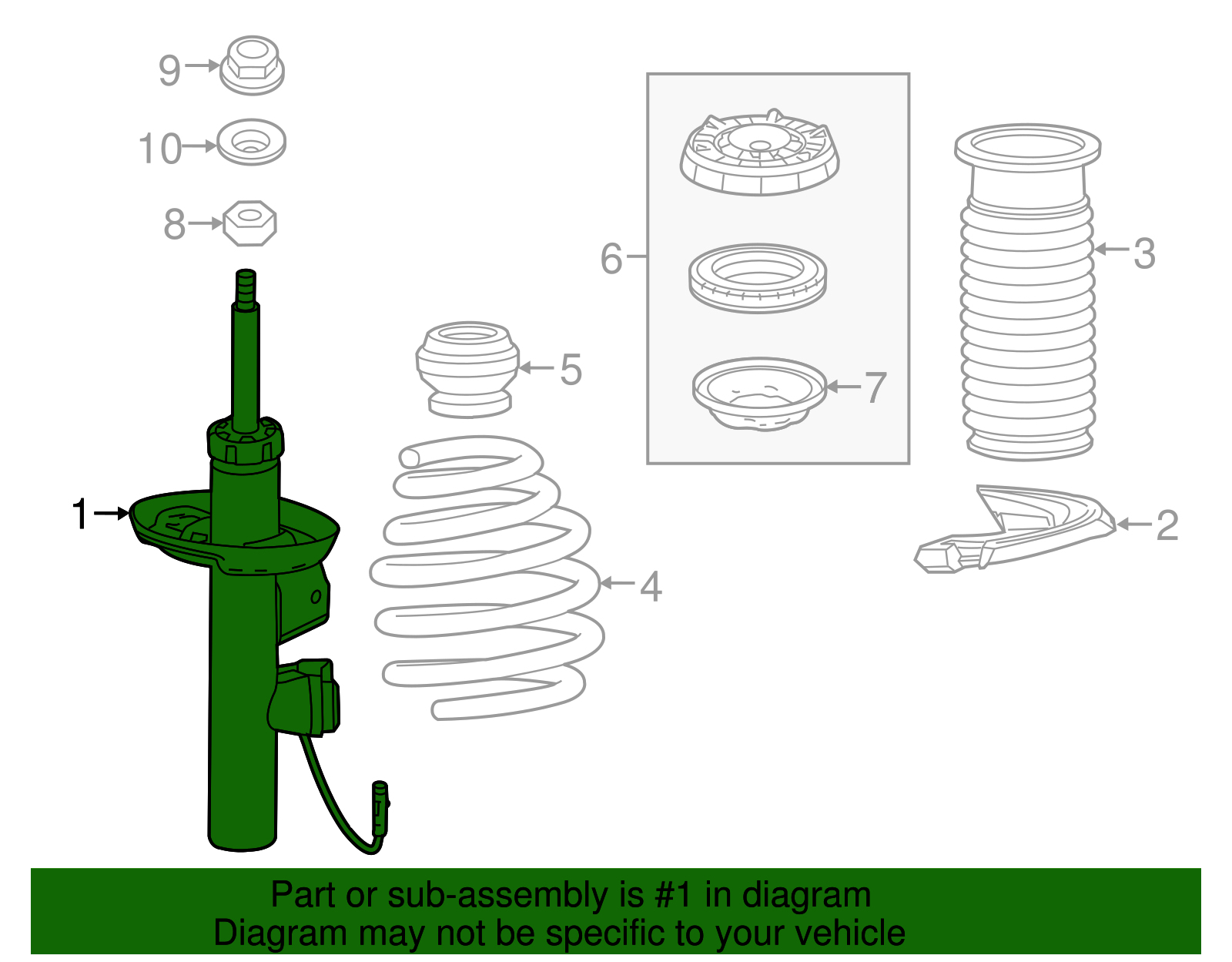 2014-2016 Cadillac ELR Front Passenger Side Suspension Strut 22906766 ...
